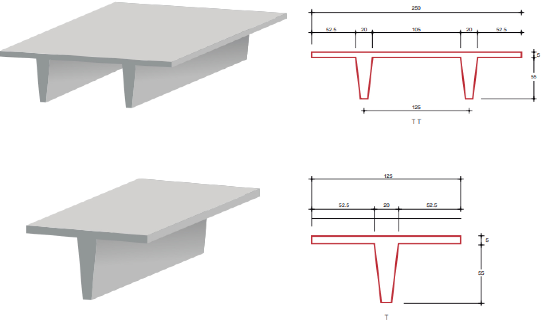 Trabe TT y T - Trabba